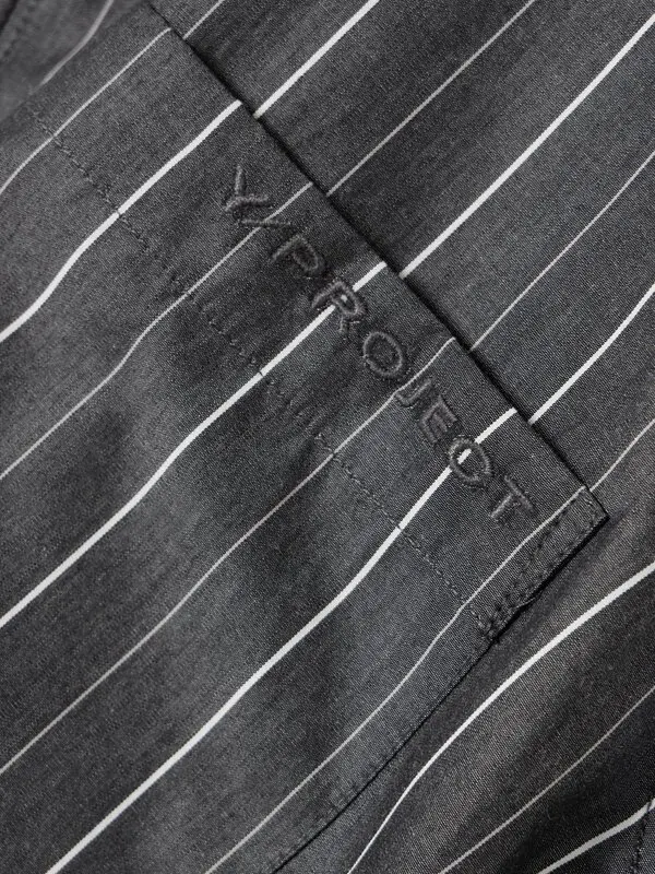 Y/project Pinstriped Jersey-trimmed Organic Cotton-poplin Shirt