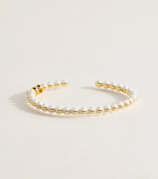 L'ATELIER NAWBAR Small Yellow Diamond And Enamel Atoms Bangle - Gold