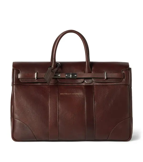 Brunello Cucinelli Leather Country Holdall