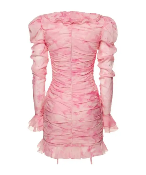 Alessandra Rich Embellished Silk Georgette Mini Dress