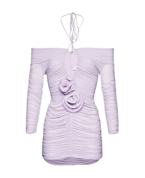 Magda Butrym Hollowed-out Pleated Jersey Mini Dress