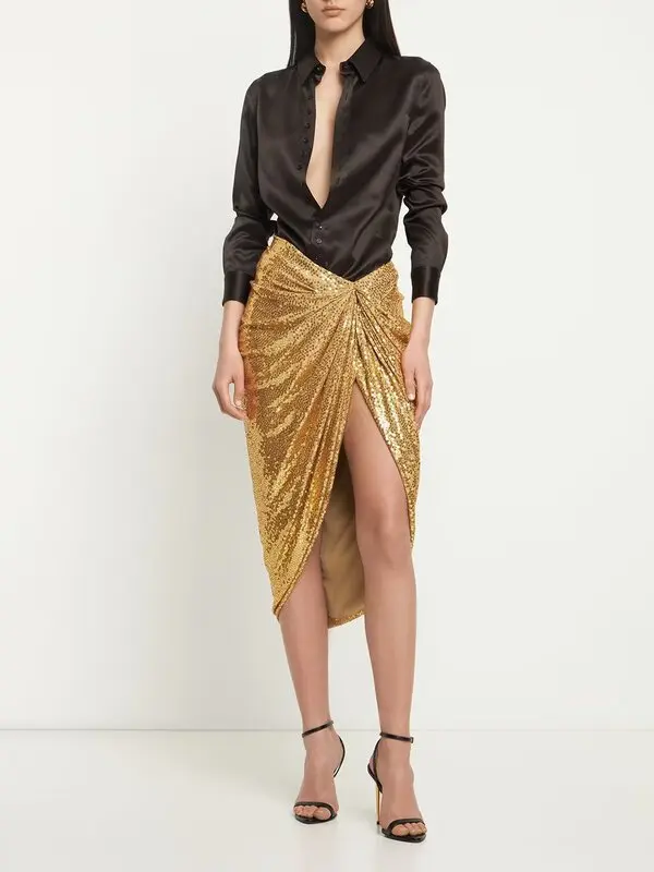 Michael Kors Sequin-wrapped Mid-length Skirt