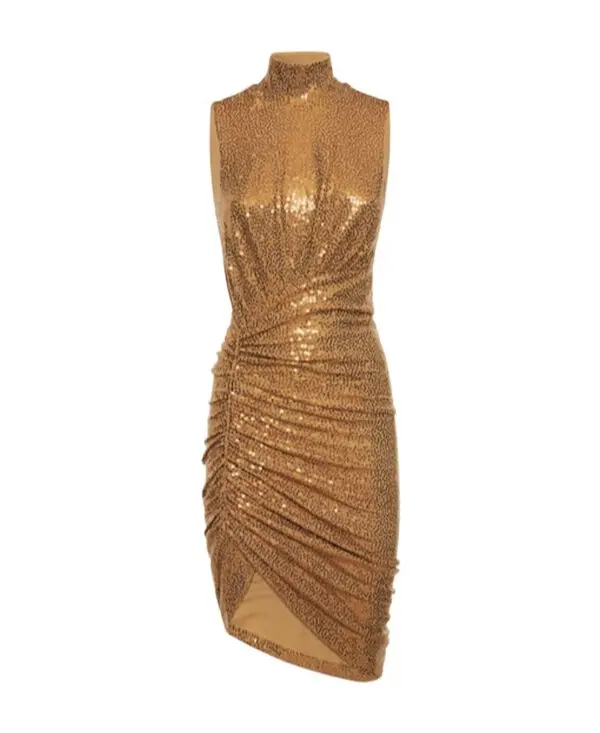 Michael Kors Sequined High-neck Mini Dress