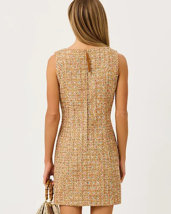 Lilly Pulitzer® Bindy Boucle Shift Romper In Fitted - Iced Latte