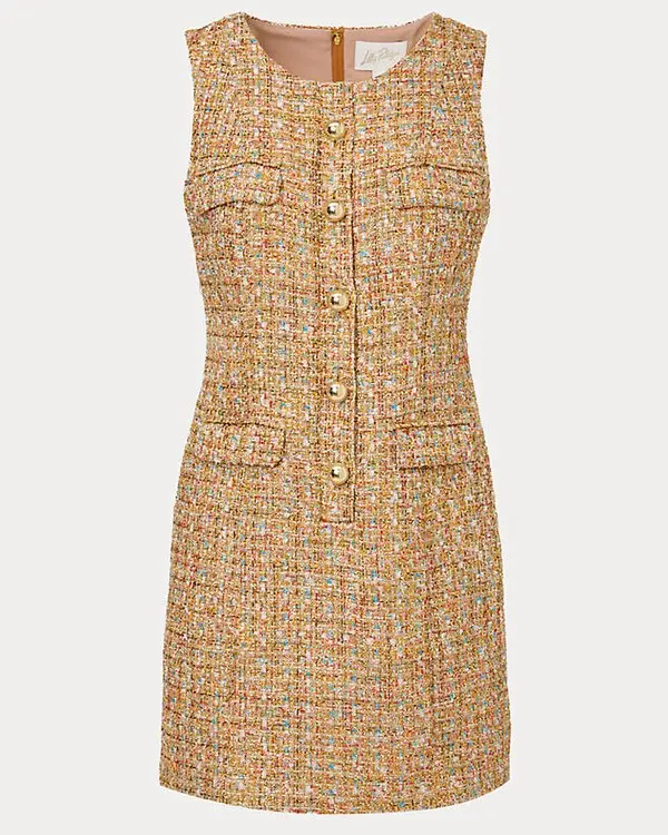 Lilly Pulitzer® Bindy Boucle Shift Romper In Fitted - Iced Latte