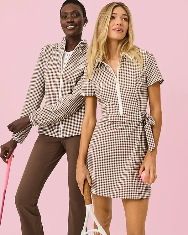 Lilly Pulitzer® Upf 50+ Luxletic Kathy Short Sleeve Tie Dress In Close-to-body Line Fit