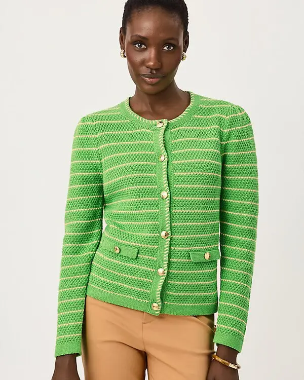 Lilly Pulitzer® Maysen Cardigan In Long Sleeves, Crewneck - Green