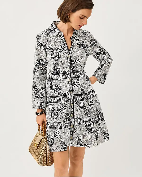 Lilly Pulitzer® Angie Shirtdress In Swing Fit, Tiered - Coconut