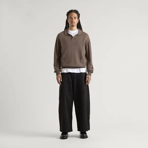 END. Monogram Knitted Polo - Bitter Chocolate