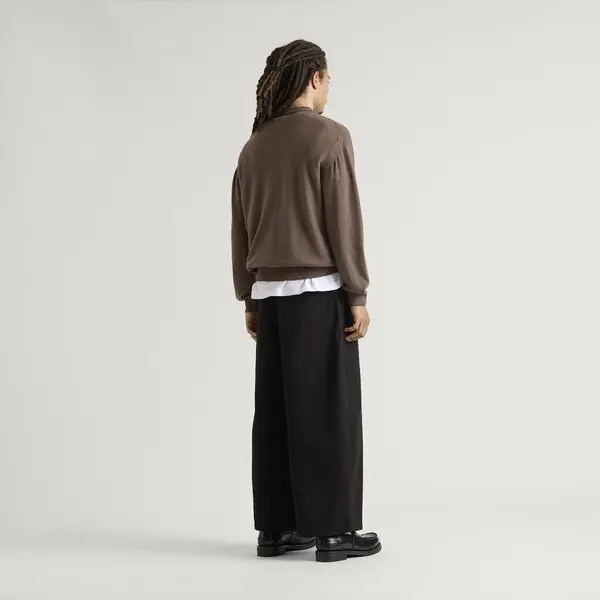 END. Monogram Knitted Polo - Bitter Chocolate