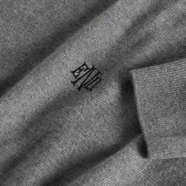 END. Monogram Knitted Polo - Grey Marl