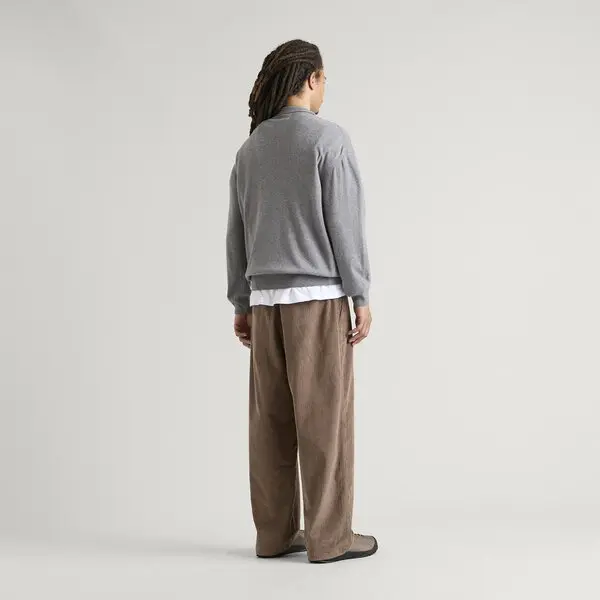 END. Monogram Knitted Polo - Grey Marl