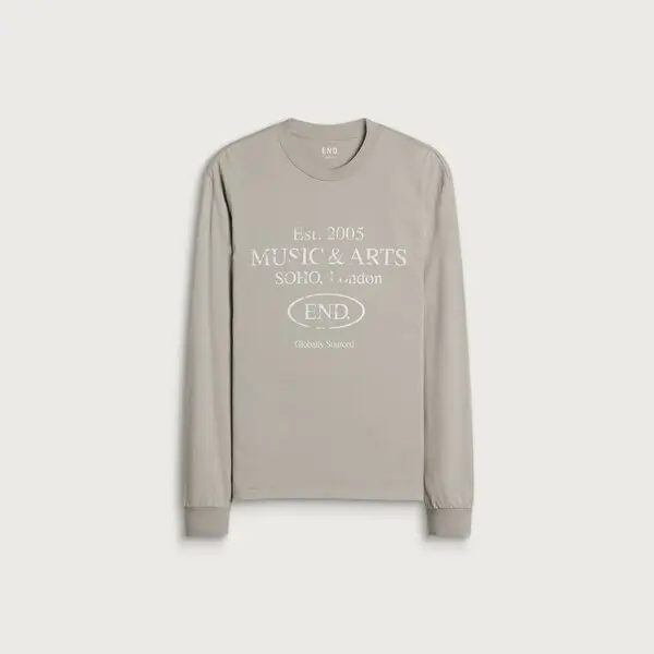 END. Worn Established Ls T-shirt - Washed Grey