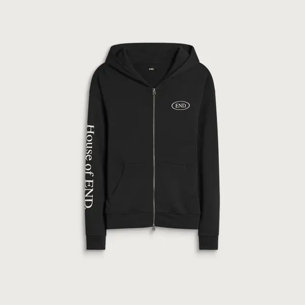 END. Underline Zip Hoodie - Cinder Black