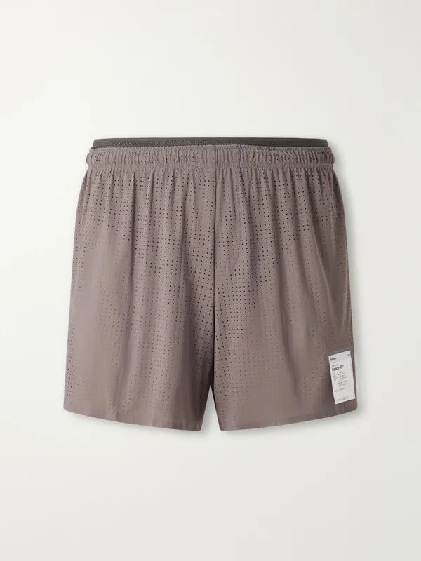 Satisfy Straight-leg Logo-appliqu&eacute;d 5" Space‑o&trade; Shorts - Brown
