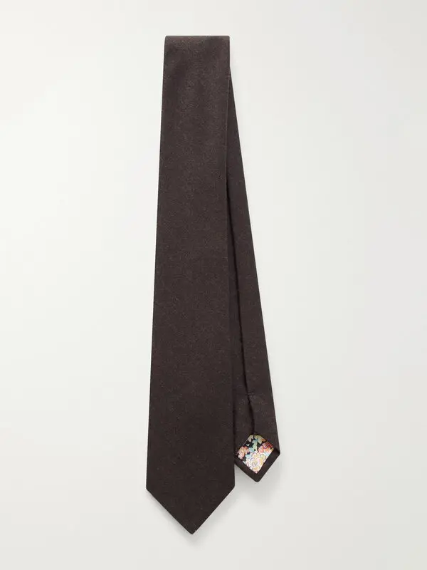Paul Smith Wool And Cashmere-blend 7cm Tie - Brown