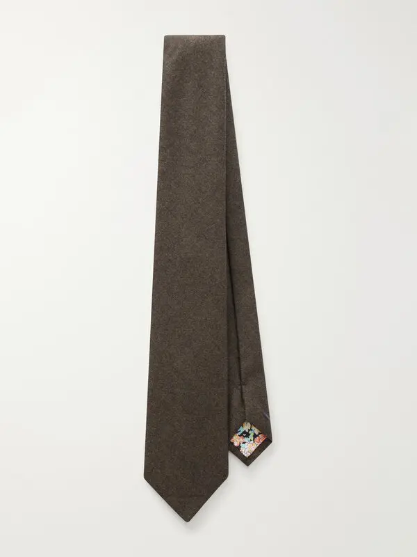 Paul Smith Wool And Cashmere-blend 7cm Tie - Brown