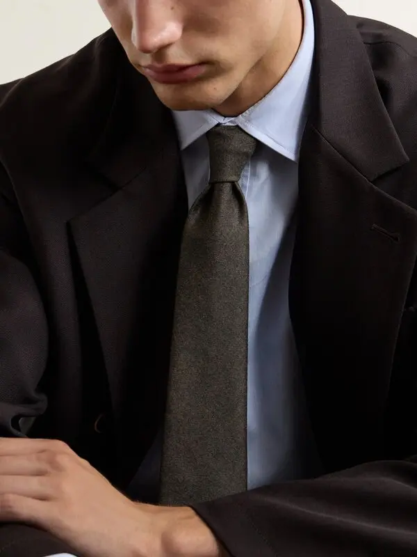 Paul Smith Wool And Cashmere-blend 7cm Tie - Brown