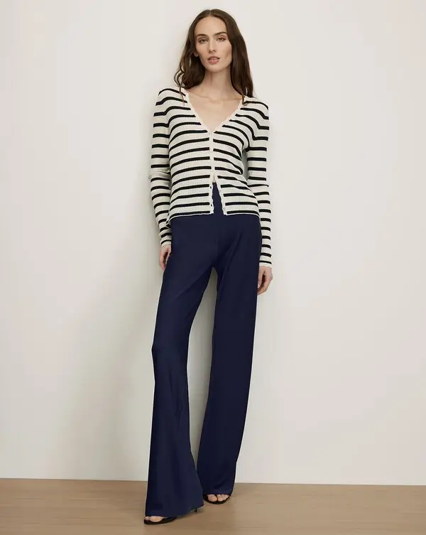 Veronica Beard Braddock Wide-leg Pant - Navy