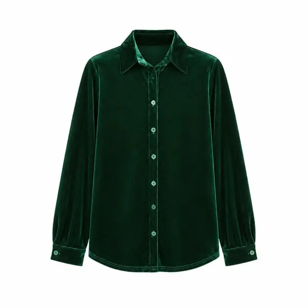 YUMI Velvet Relaxed Fit Shirt