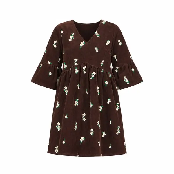 YUMI Embroidered Daisy Cord Dress