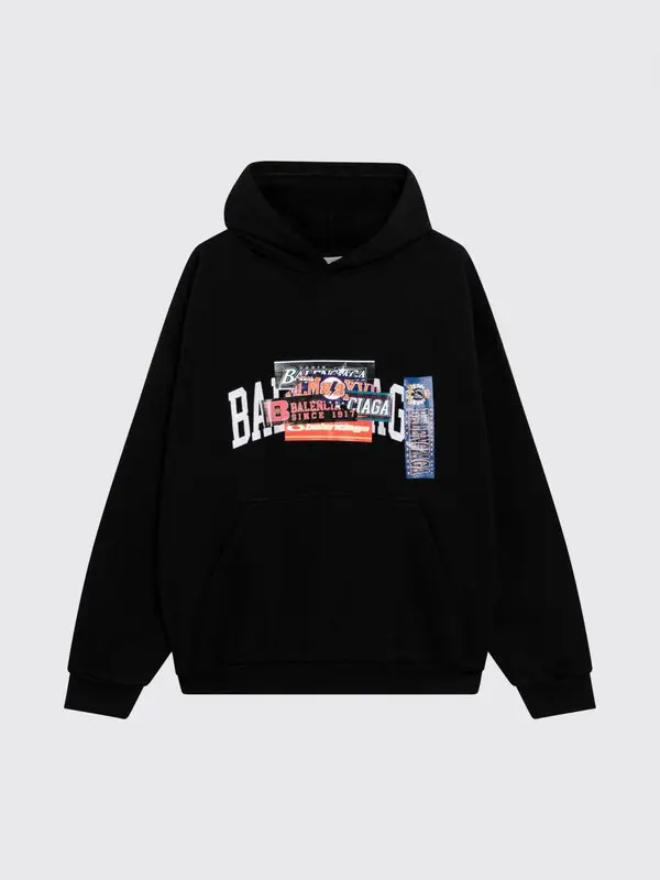 Balenciaga Cotton Hoodie With Graphic Print