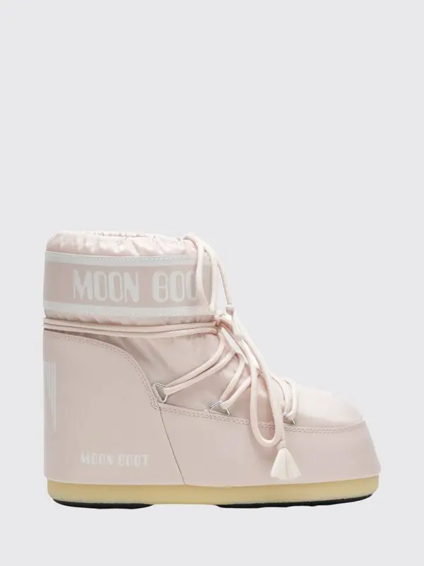 Moon Boot Icon Low Two-tone Nylon Snow Boots With Logo - Pink