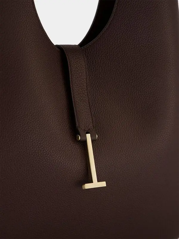 TOM FORD Grained Calfskin Hobo Bag With Monogram Logo