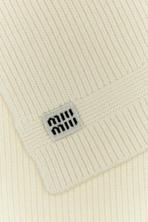 Miu Miu Wool Cashmere Patch Scarf