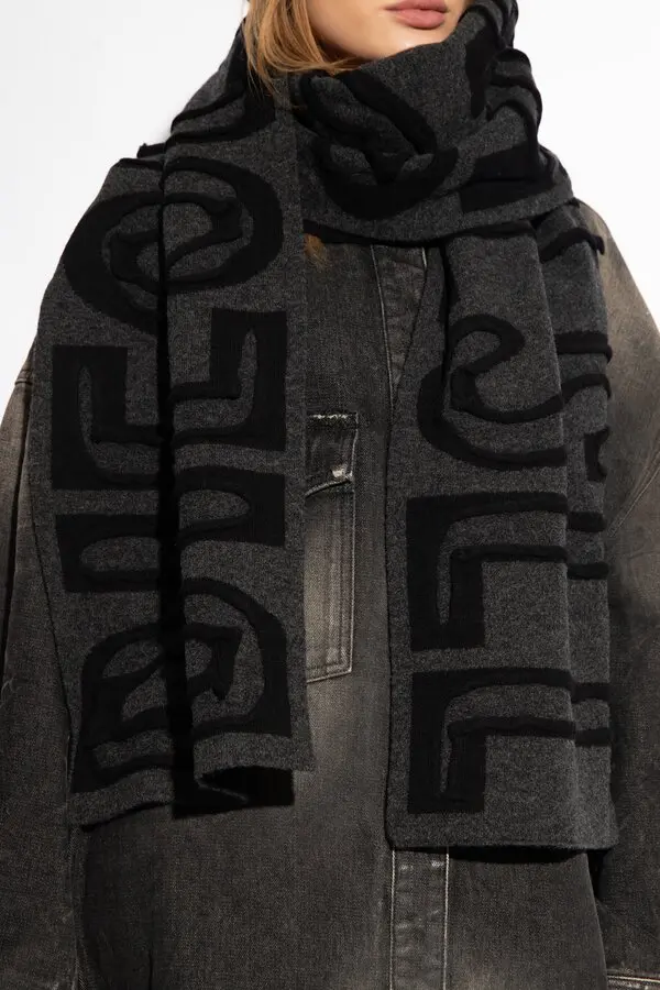 DIESEL® K-rest Logo Intarsia-knit Scarf