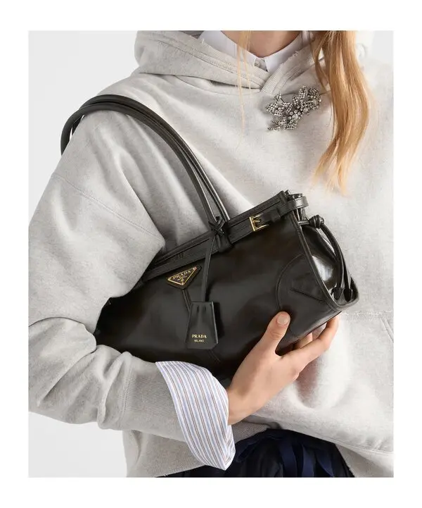 Prada Bonnie Medium Leather Bag - Forest