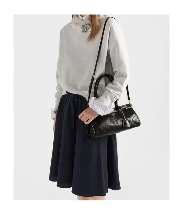 Prada Bonnie Medium Leather Bag - Forest