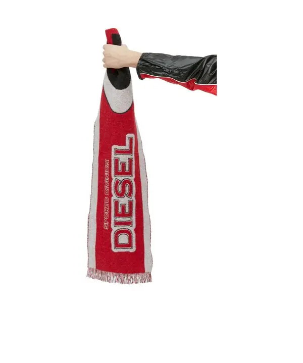 DIESEL® S-hamid Pattern Jacqaurd Fringed-edge Scarf