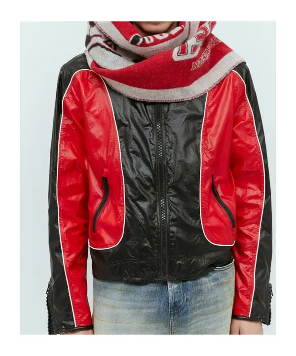 DIESEL® S-hamid Pattern Jacqaurd Fringed-edge Scarf