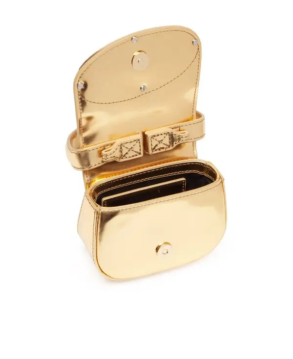 DIESEL® 1dr-xs-s Logo Plaque Metallic Mini Bag - Nude