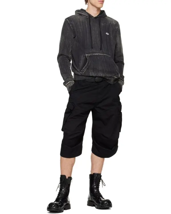 DIESEL® Logo Patch Drawstring Hoodie
