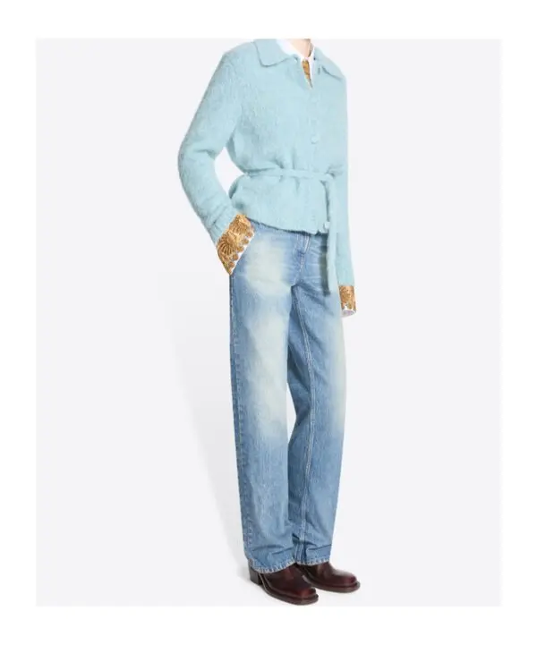 Dries Van Noten Polo Wool Cardigan - Light Blue
