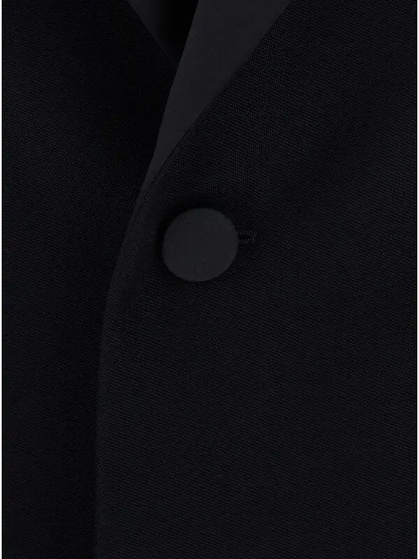 Saint Laurent Single-breasted Tuxedo Jacket In Grain De Poudre