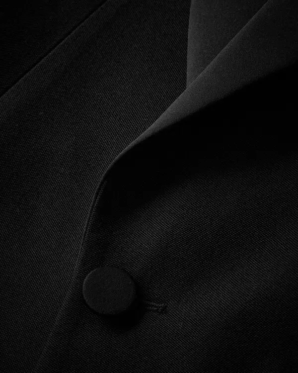 Saint Laurent Single-breasted Tuxedo Jacket In Grain De Poudre