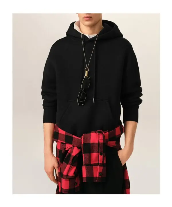 AMI Paris Cotton Hoodie With Embossed De Coeur
