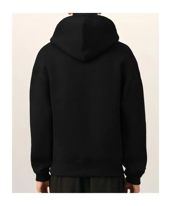 AMI Paris Cotton Hoodie With Embossed De Coeur