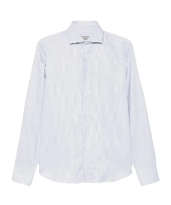 Canali Micro-check Long-sleeve Shirt