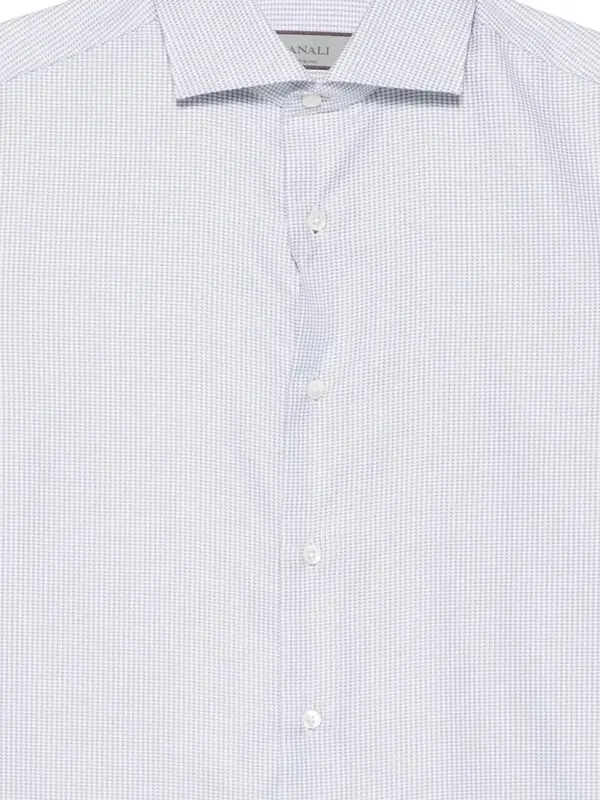 Canali Micro-check Long-sleeve Shirt