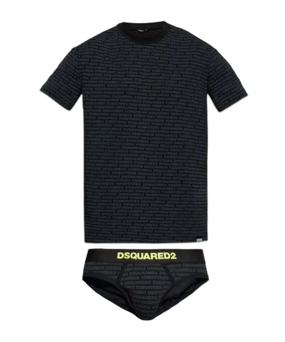 Dsquared2 Short-sleeved T-shirt And Two-piece Set Of Briefs - Black