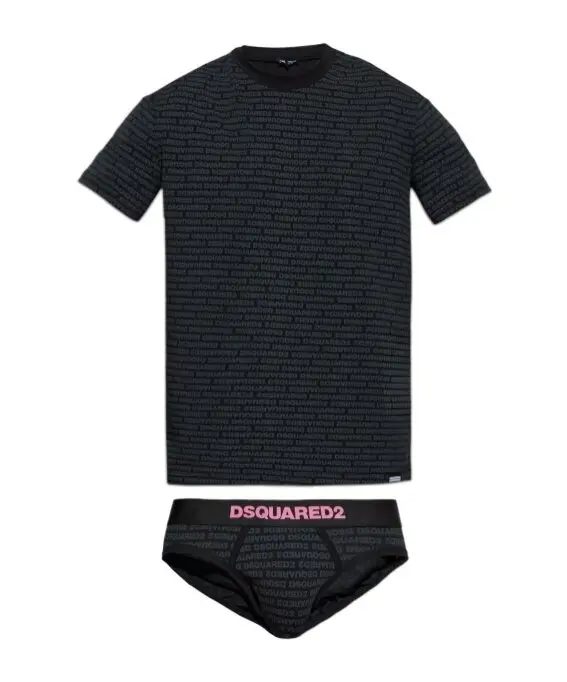 Dsquared2 Short-sleeved T-shirt And Two-piece Set Of Briefs
