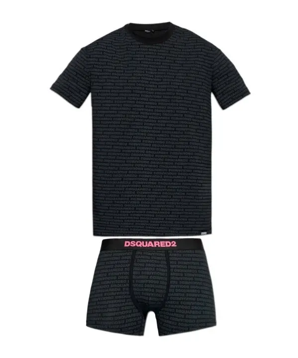 Dsquared2 Short-sleeved T-shirt, Boxer Briefs Set - Black