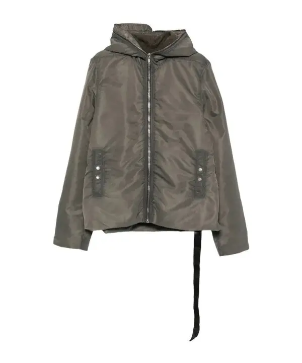 Rick Owens Gimp Zipfront Hooded Jacket - Dark Grey