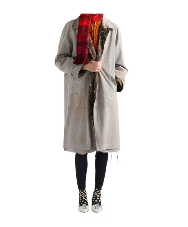 Prada Embellished Houndstooth Trim Coat