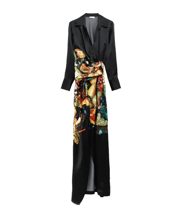 Dries Van Noten Floral Maxi Dress - Black