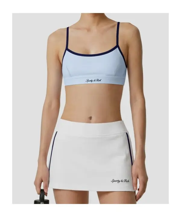 SPORTY  RICH Logo-print Athletic Bra